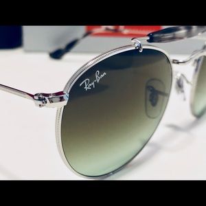 Ray-Ban | Accessories | Rayban Sunglasses Silver Metal Green Gradient 5 ...